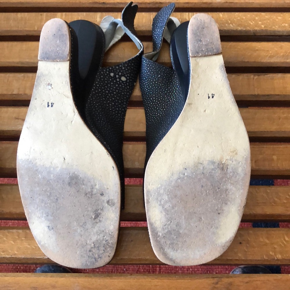 Rare Jan Jansen Floating Heels Iridescent Black - Gem